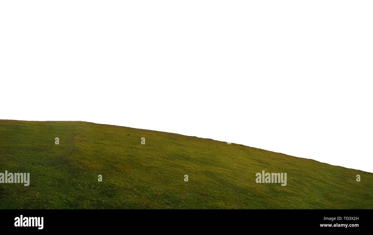 round hill of grass isolated on white background Stock Photo - Alamy