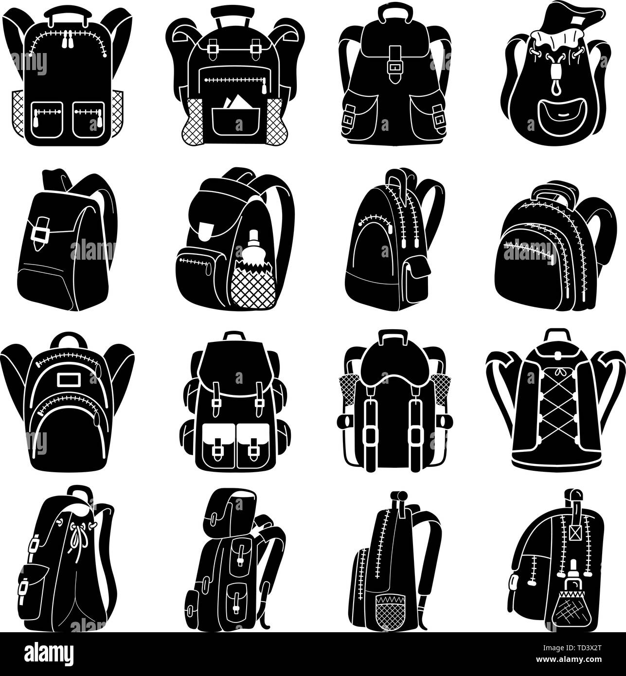 Backpack icons set, simple style Stock Vector Image & Art - Alamy