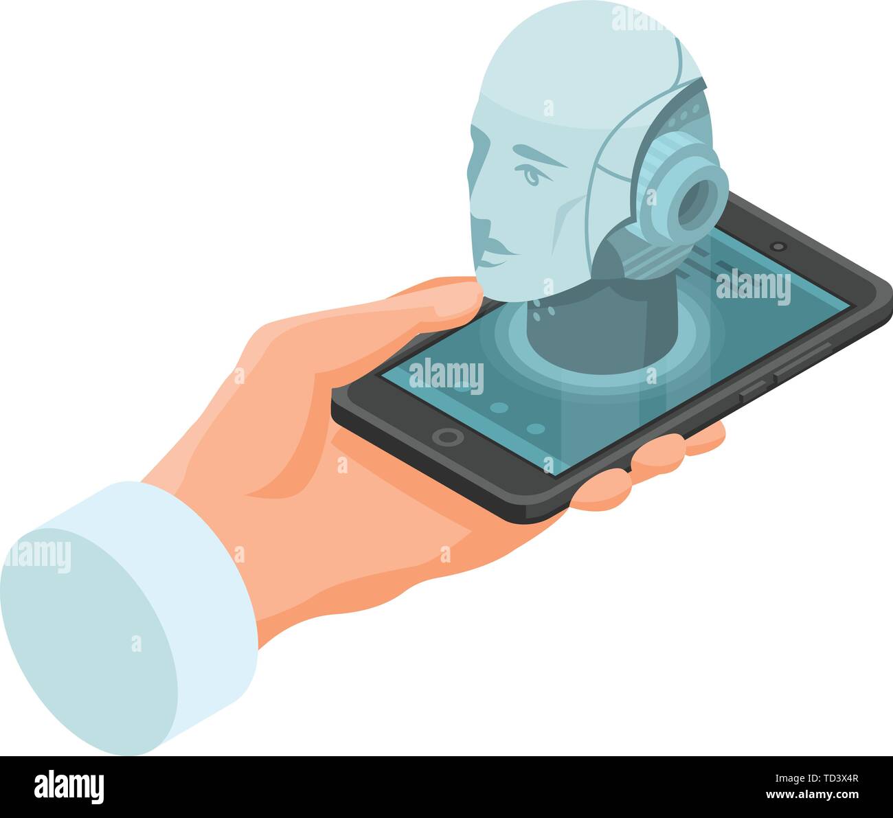 Smartphone chatbot icon, isometric style Stock Vector Image & Art - Alamy