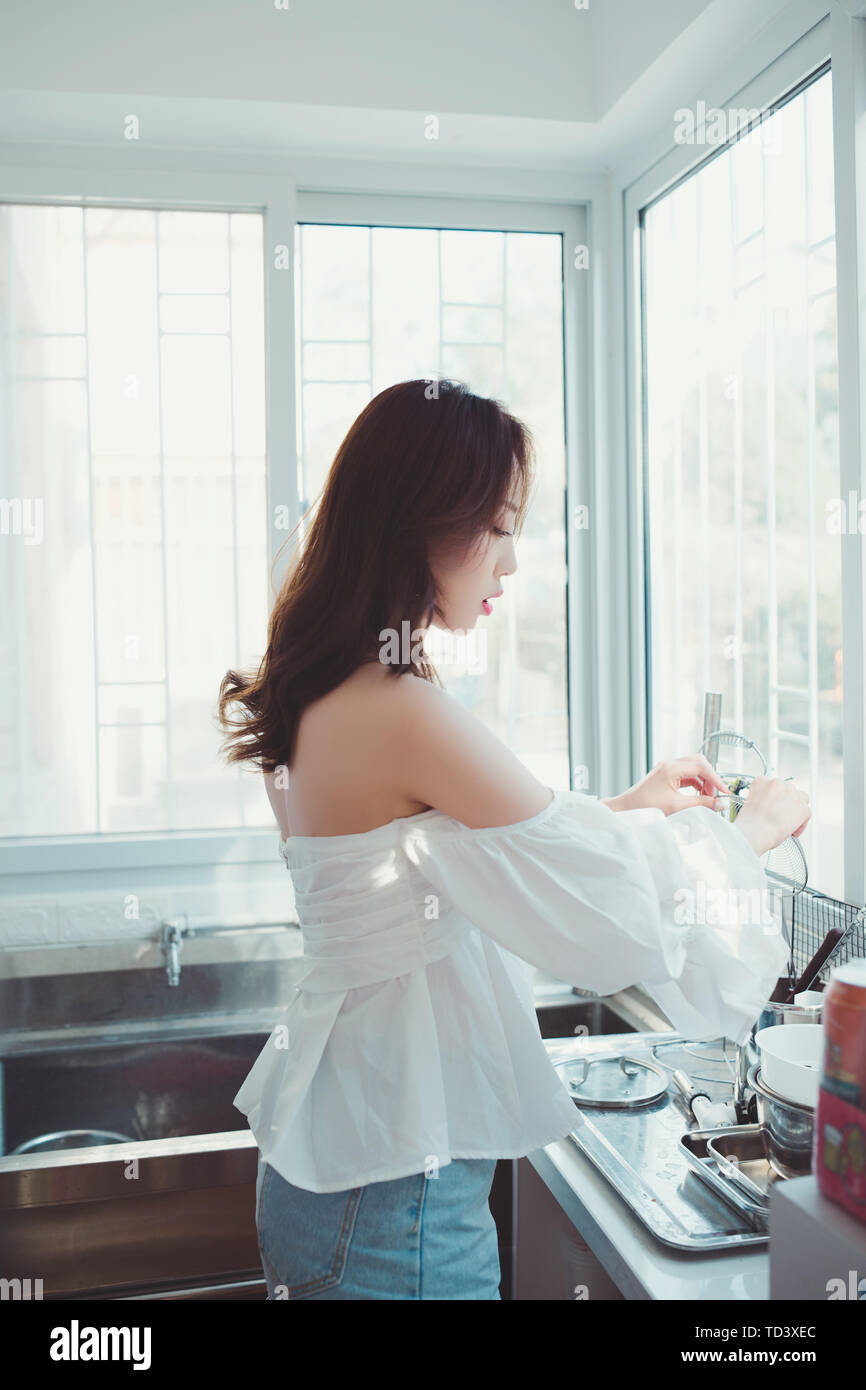 Coffee shop portrait Stock Photo - Alamy