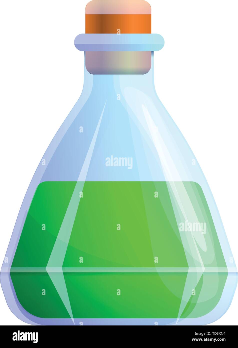 Green magic potion flask icon. Cartoon of green magic potion flask ... Green magic potion flask icon. Cartoon of green magic potion flask ...