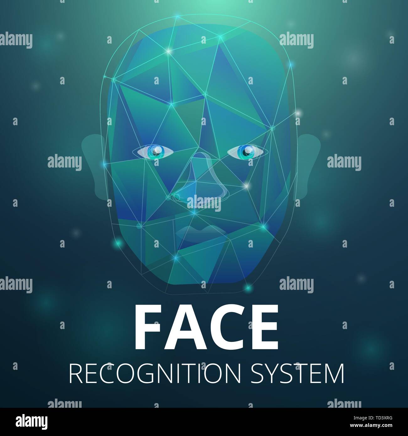 Face recognition system concept banner. Cartoon illustration of face recognition system vector ...