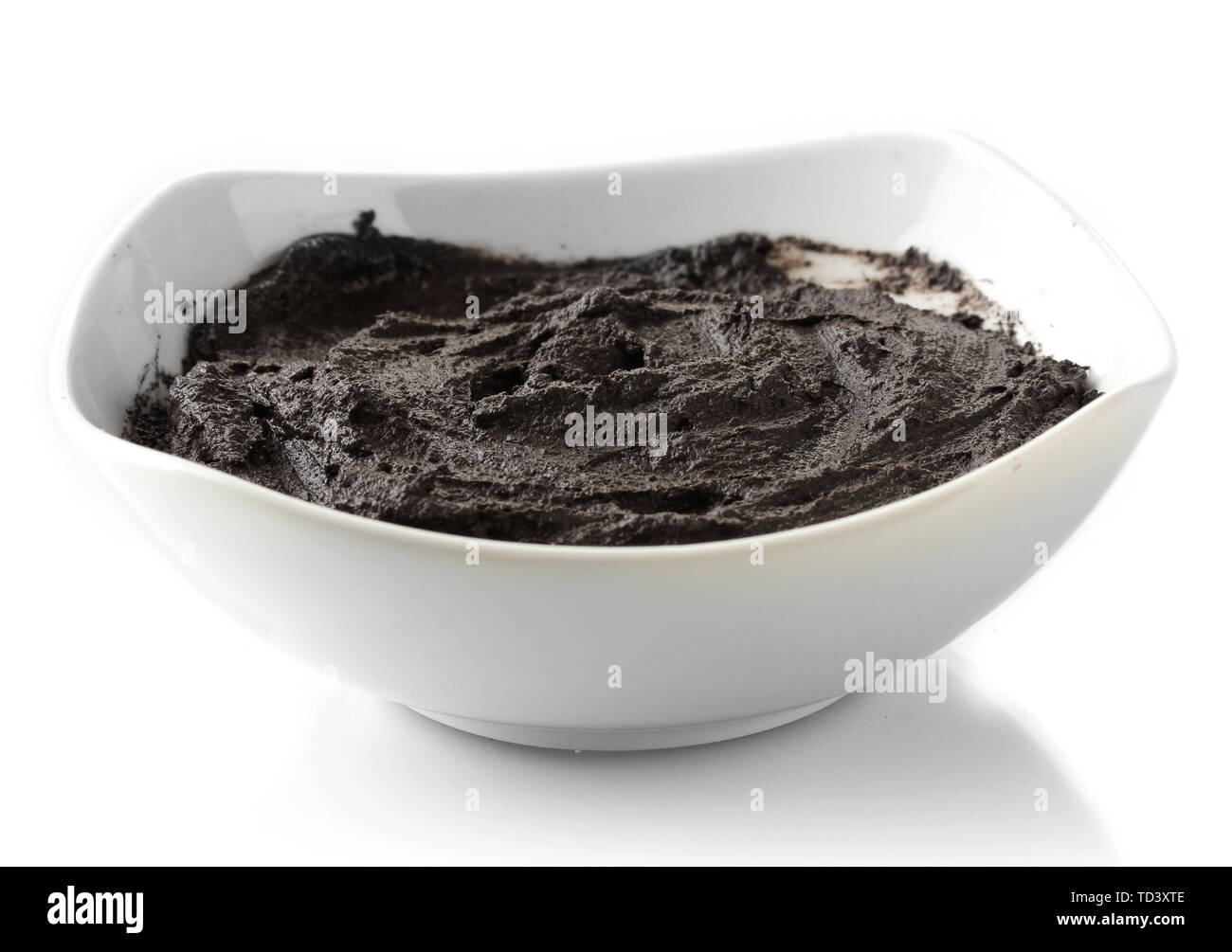 Cosmetic clay for spa treatments, isolated on white Stock Photo - Alamy