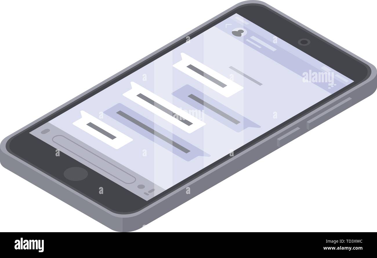 Messaging app icon isometric Cut Out Stock Images & Pictures - Alamy