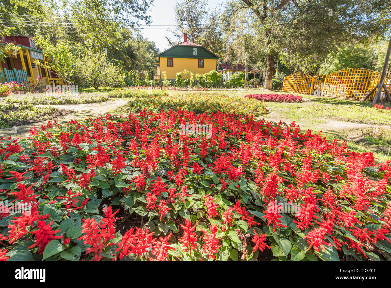 European Architectural Garden in Autumn Sunny Sun Island Scenic Area in ...