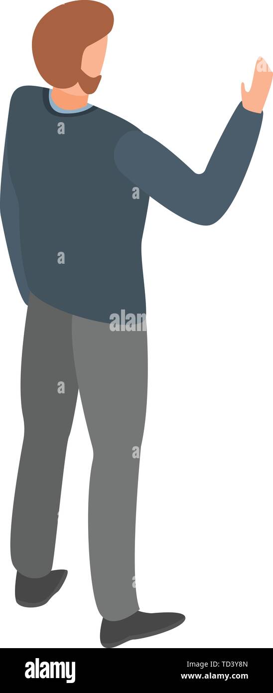 Bearded man hand up icon, isometric style Stock Vector Image & Art - Alamy