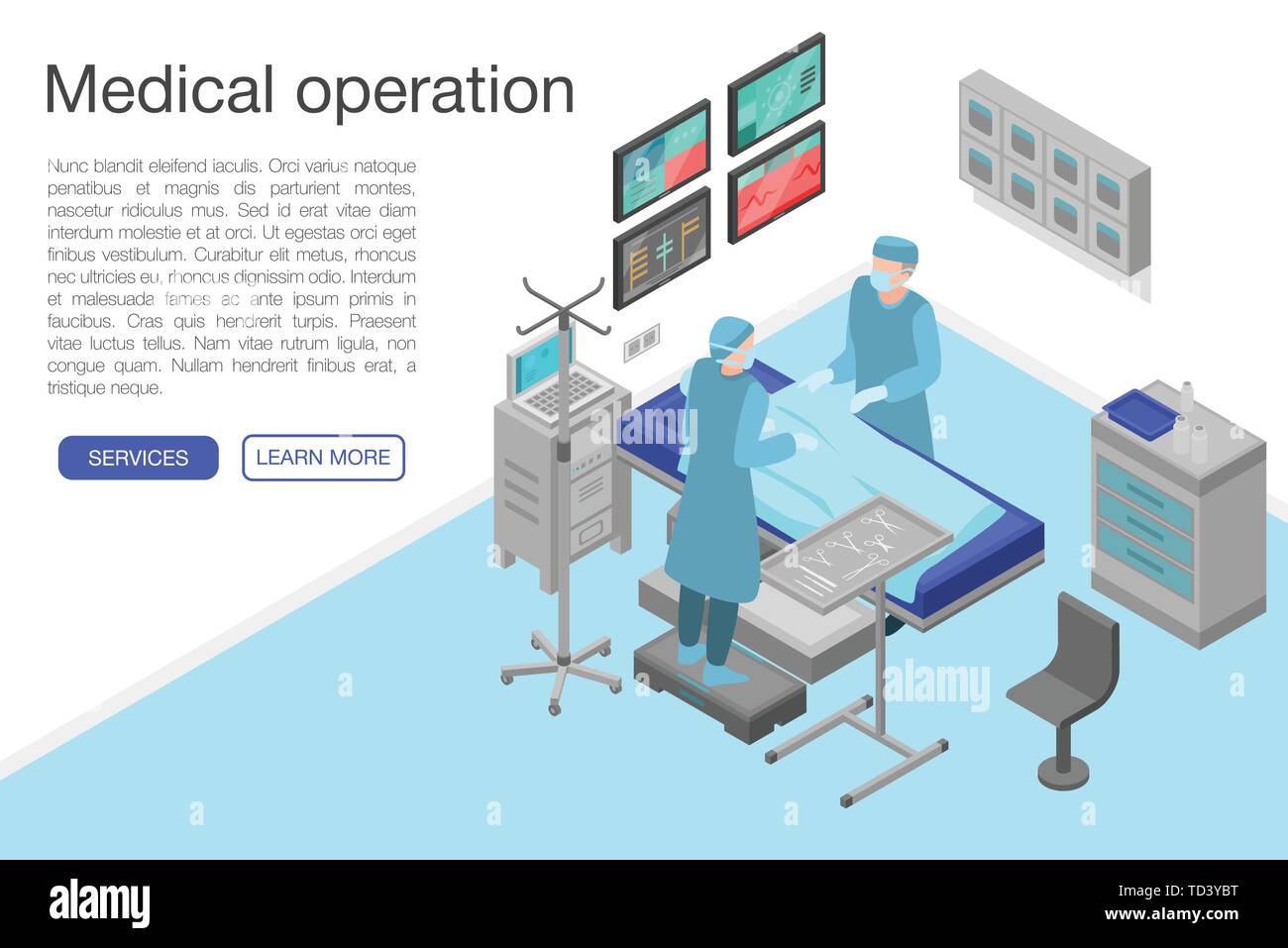 Medical operation concept banner, isometric style Stock Vector Image ...