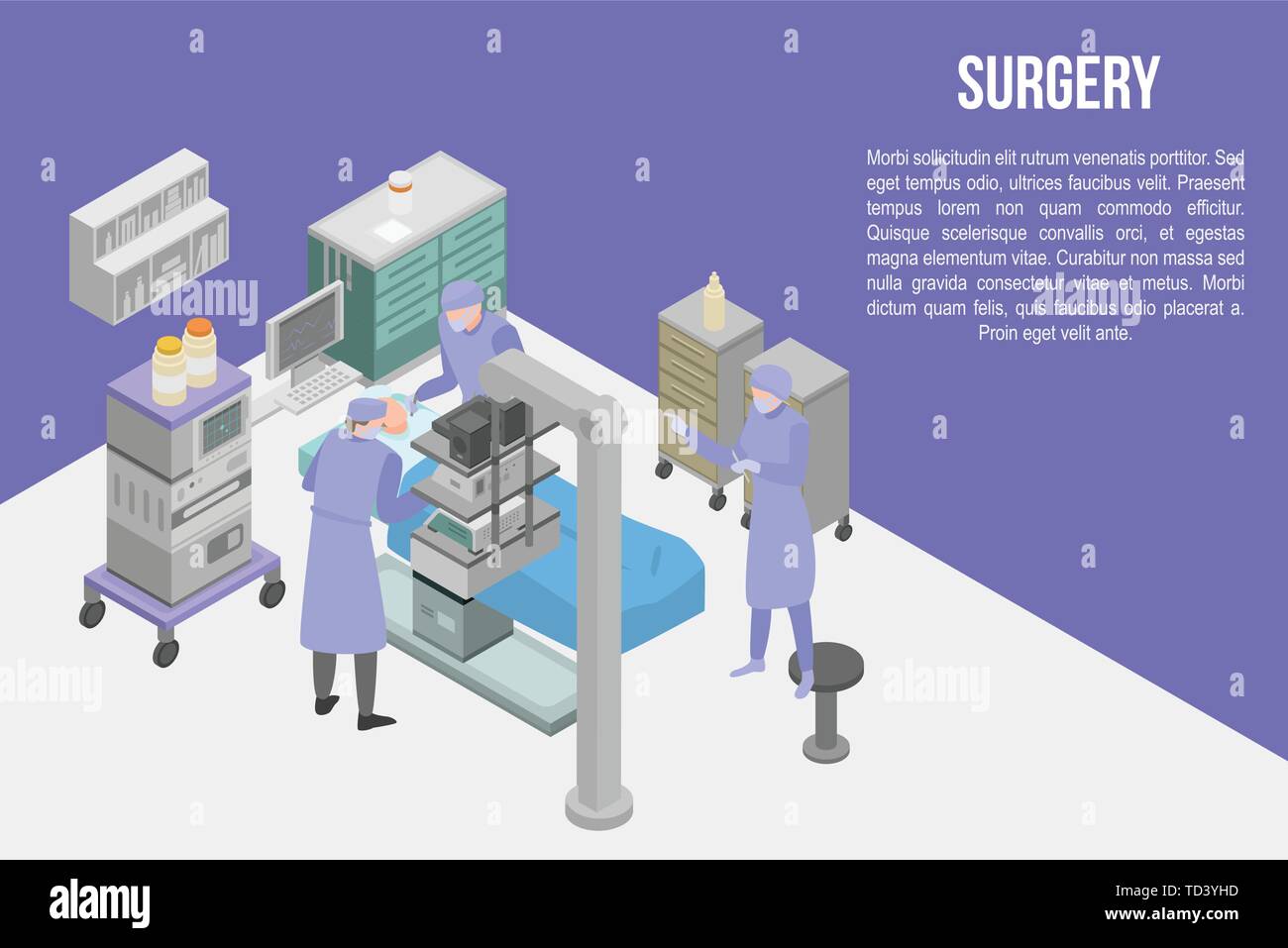 Surgery concept banner, isometric style Stock Vector Image & Art - Alamy