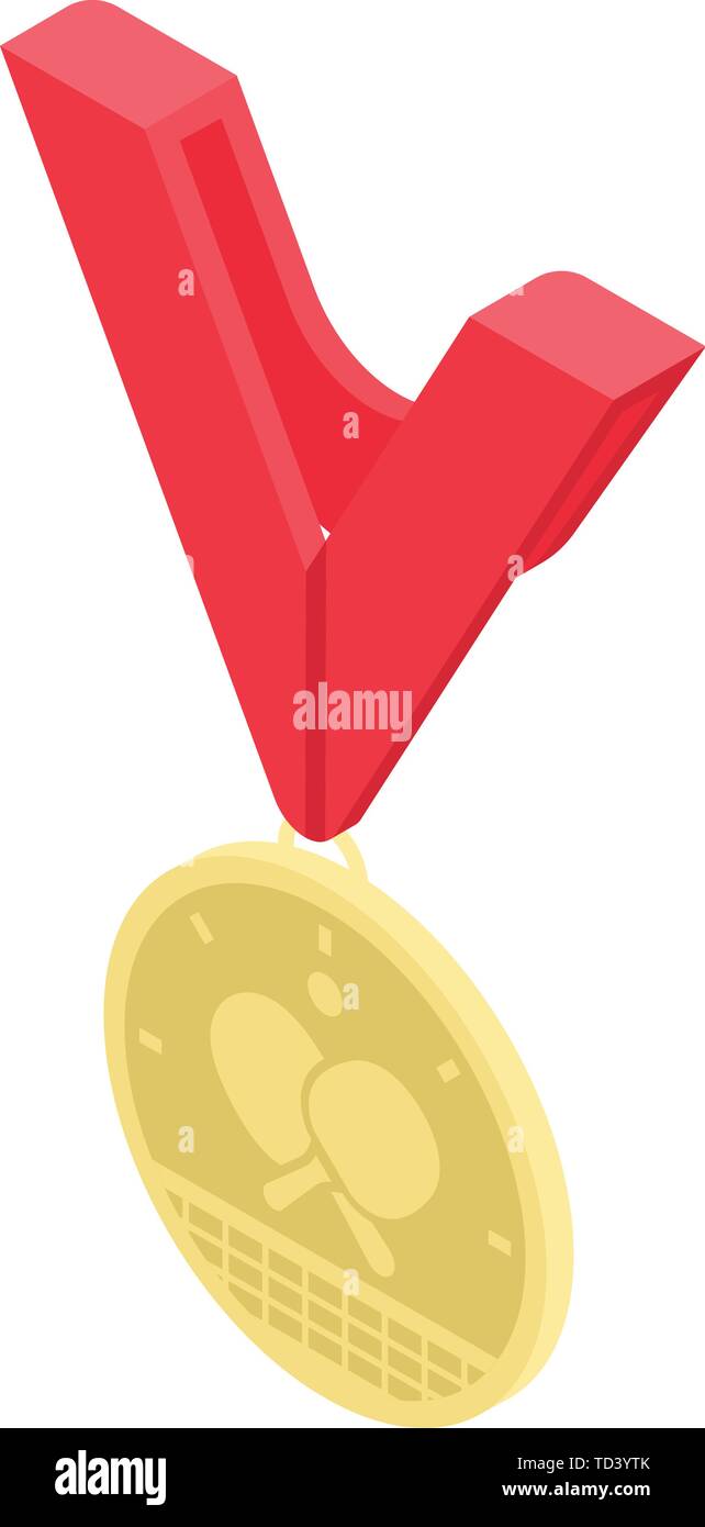 Ping pong gold medal icon, isometric style Stock Vector Image & Art - Alamy