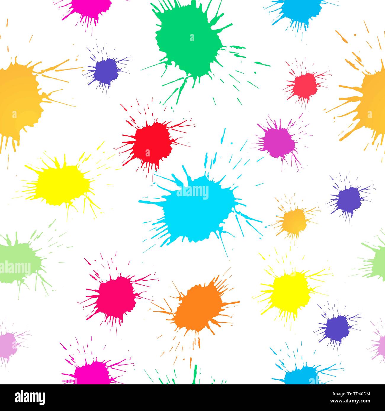 Seamless pattern with multi-colored blots on white background. Modern ...