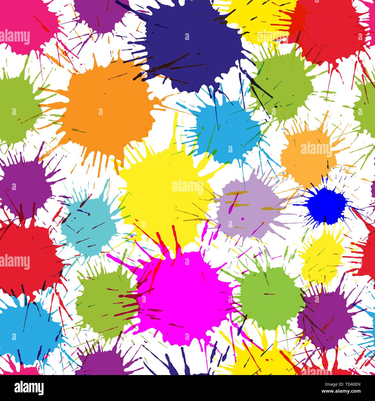 Seamless pattern with multi-colored blots on white background. Modern ...
