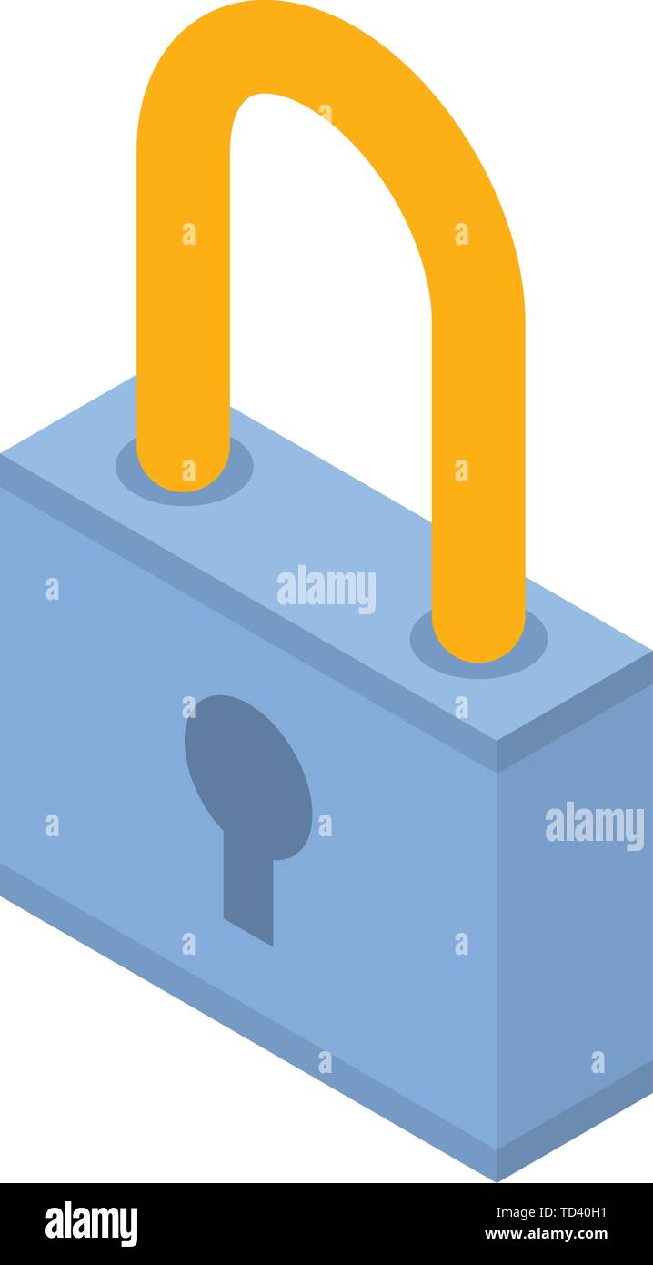 Blue lock icon, isometric style Stock Vector Image & Art - Alamy
