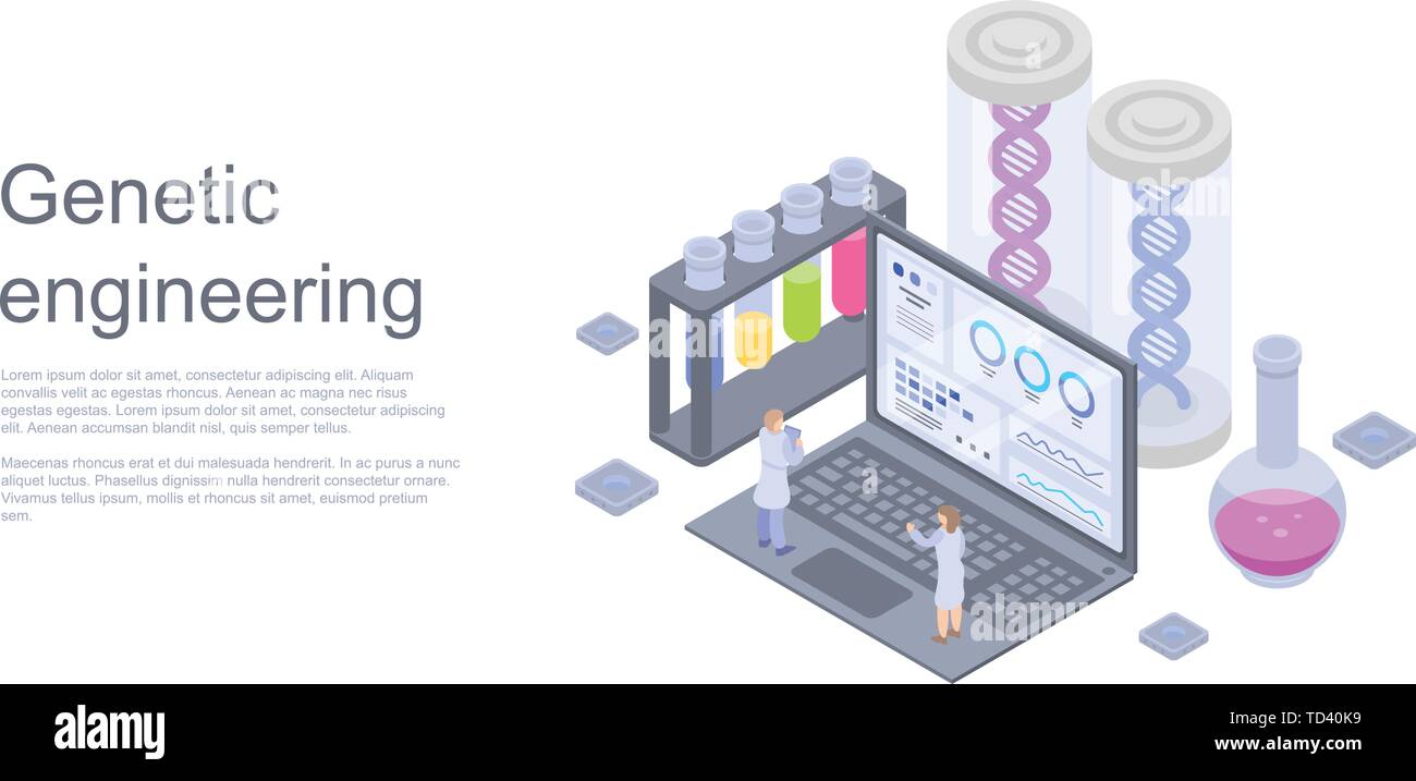 Genetic engineering concept banner, isometric style Stock Vector Image & Art - Alamy