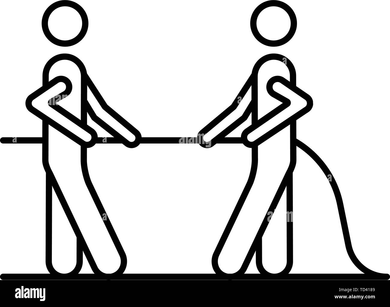 Tug of war icon, outline style Stock Vector Image & Art - Alamy
