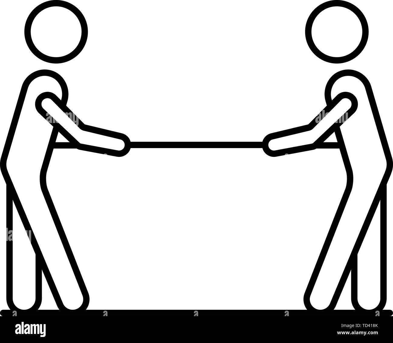 Tug of war team competition Black and White Stock Photos & Images - Alamy