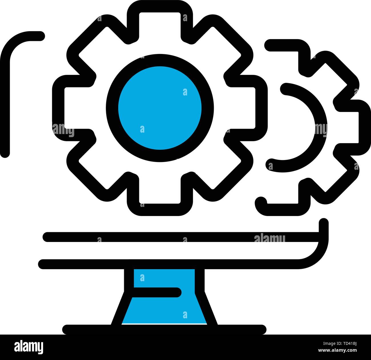 Monitor gear icon, outline style Stock Vector Image & Art - Alamy