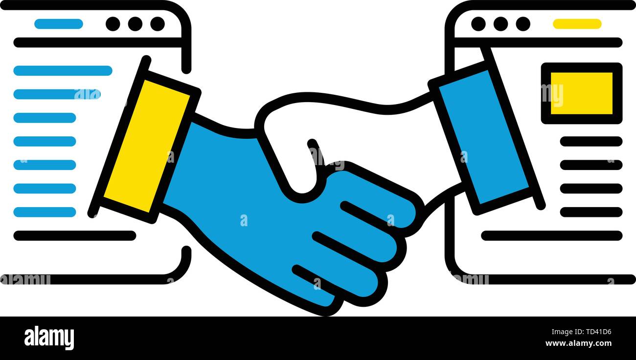 Web partner handshake icon, outline style Stock Vector Image & Art - Alamy