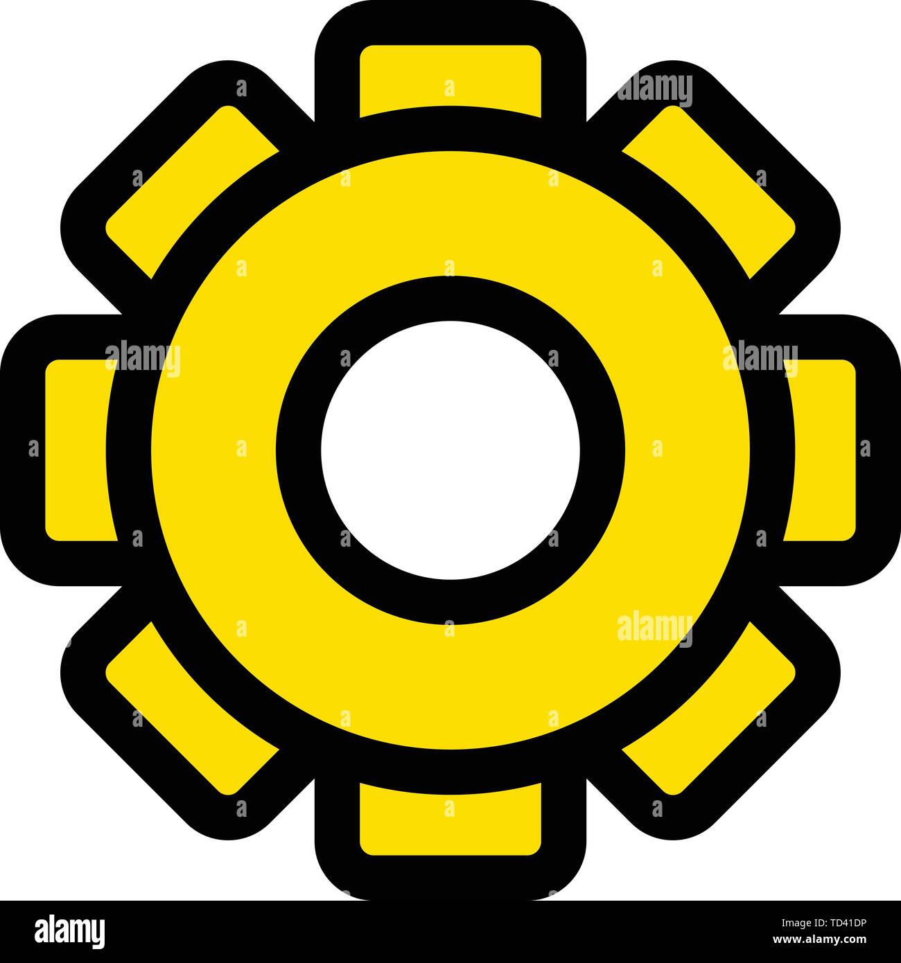 Yellow gear icon, outline style Stock Vector Image & Art - Alamy