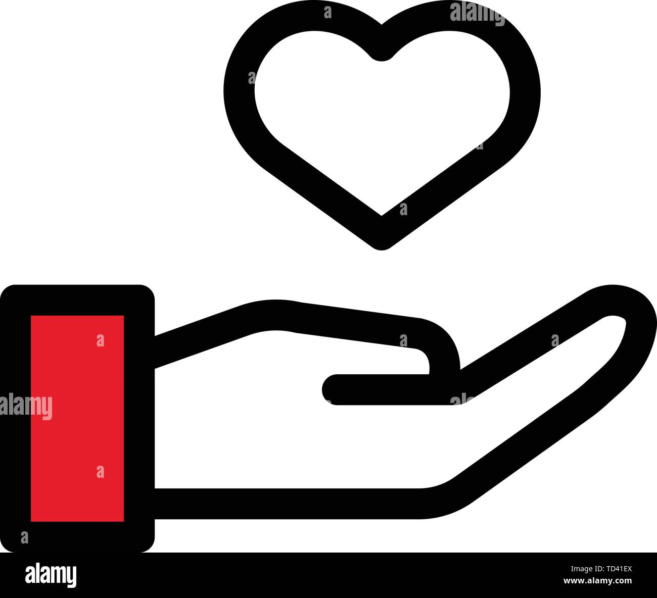 Hand keep heart icon, outline style Stock Vector Image & Art - Alamy