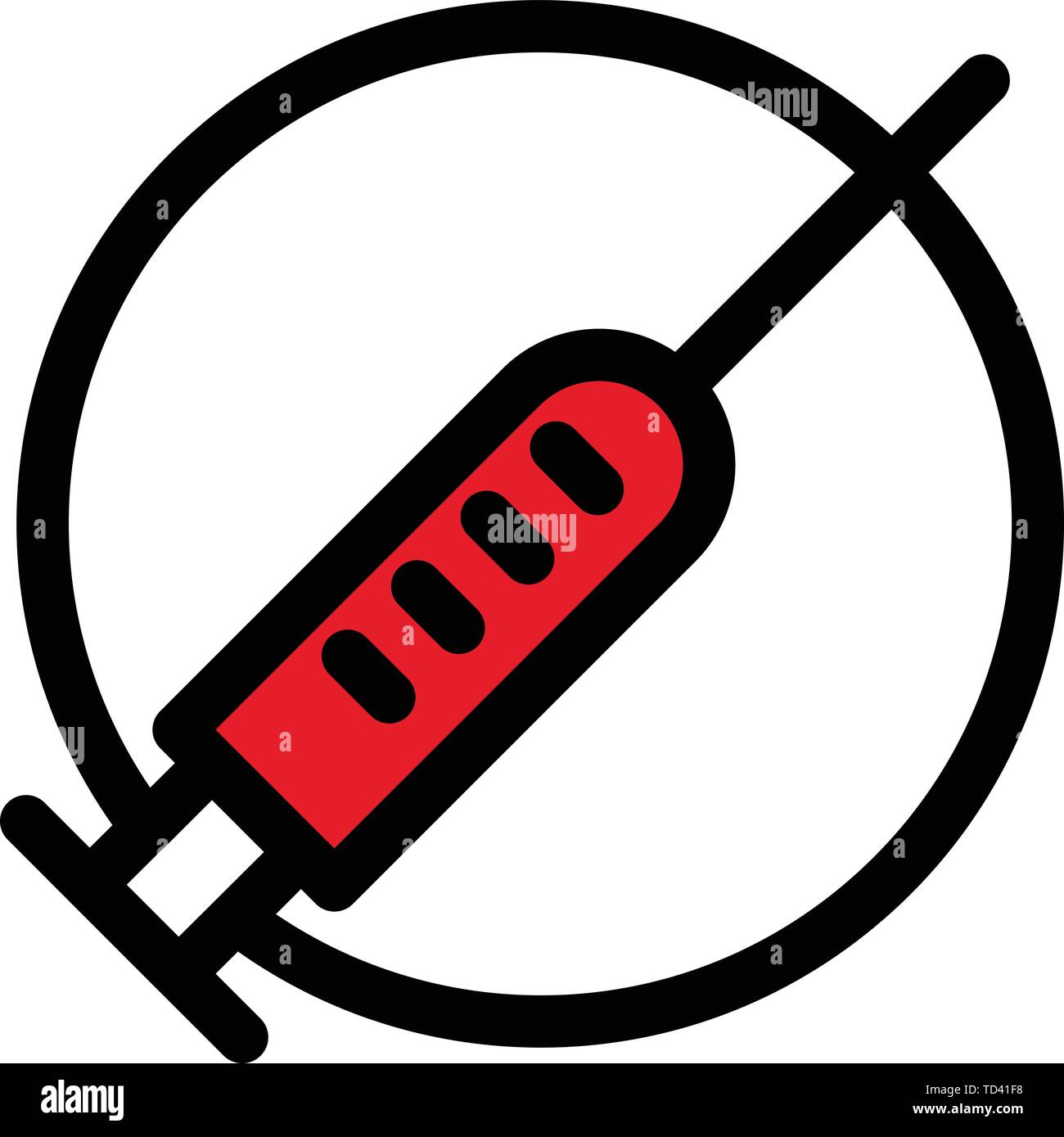 Red syringe icon, outline style Stock Vector Image & Art - Alamy