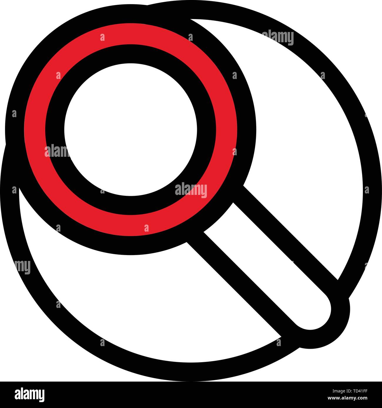 Red magnify glass icon, outline style Stock Vector Image & Art - Alamy