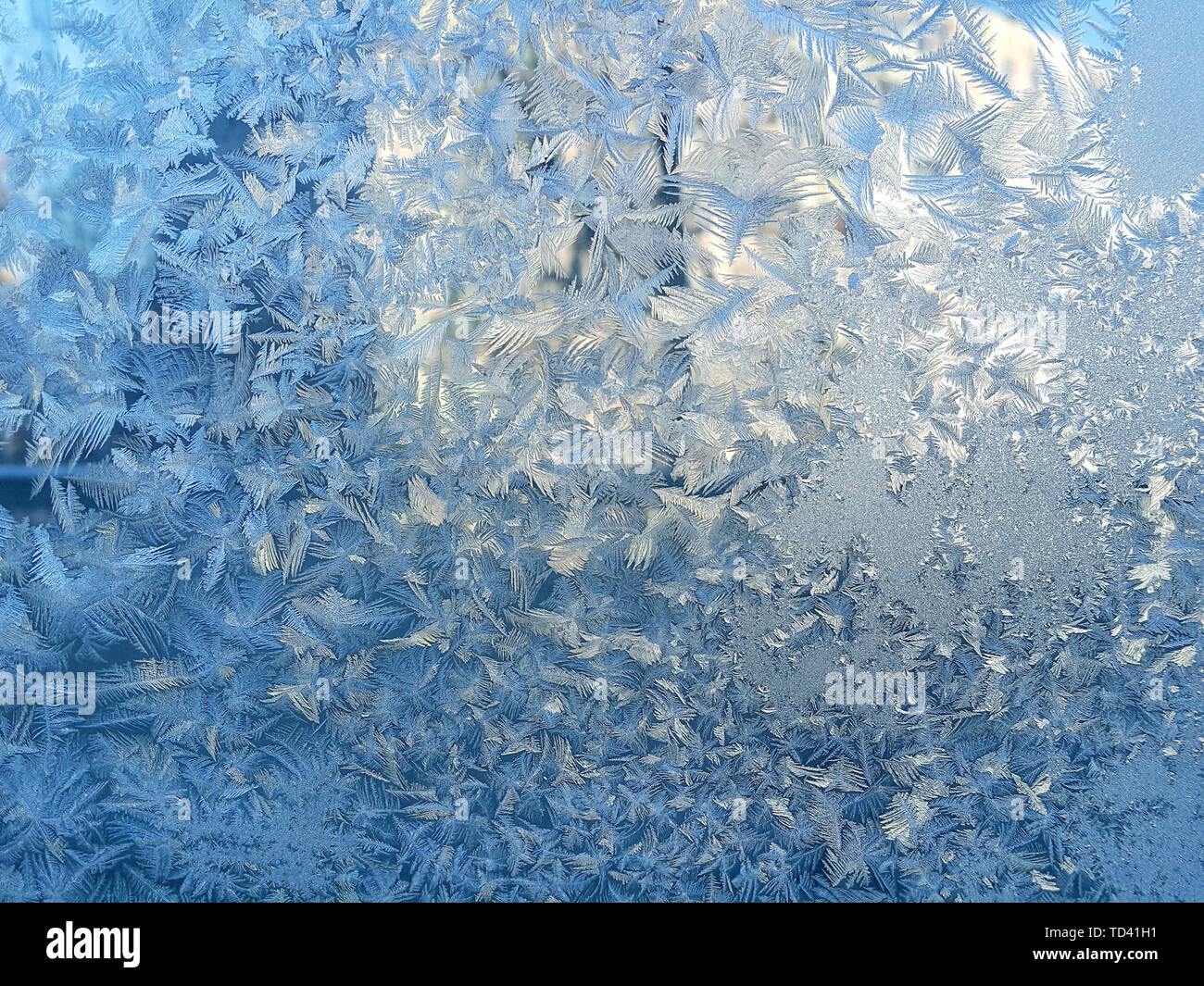 Texture of beautiful ice pattern on winter glass Stock Photo - Alamy
