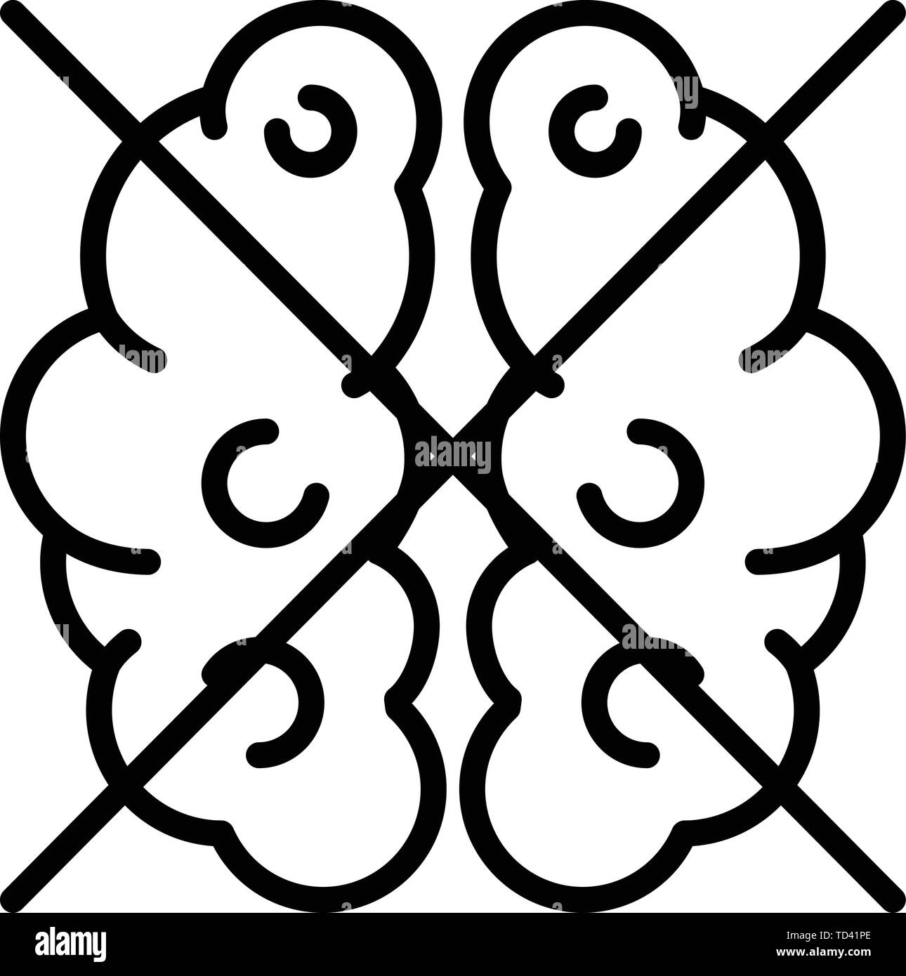 Brain no function icon, outline style Stock Vector Image & Art - Alamy