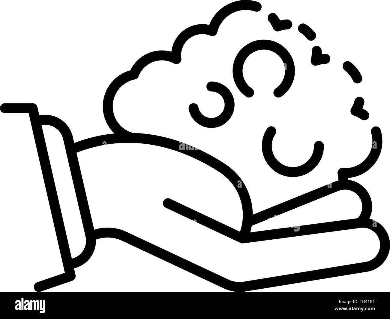 Brain in hand icon, outline style Stock Vector Image & Art - Alamy