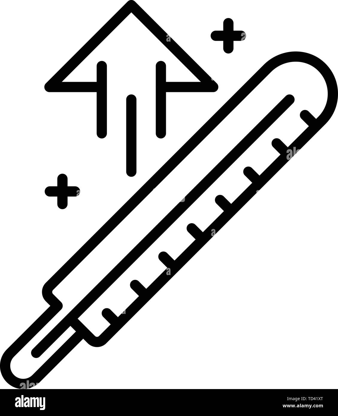 Body temperature up icon, outline style Stock Vector Image & Art - Alamy