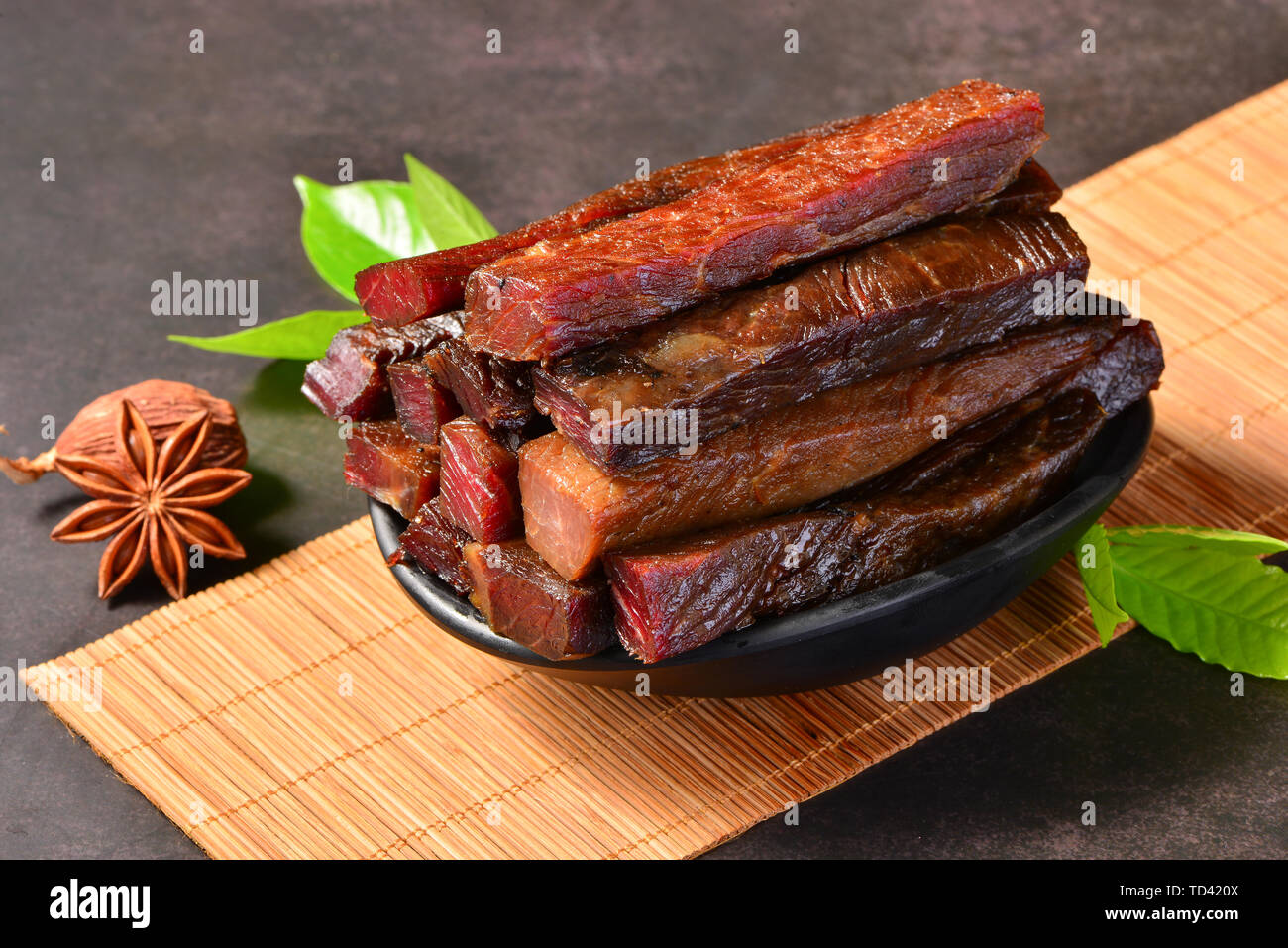 Air-dried hand-torn beef HD picture Stock Photo - Alamy