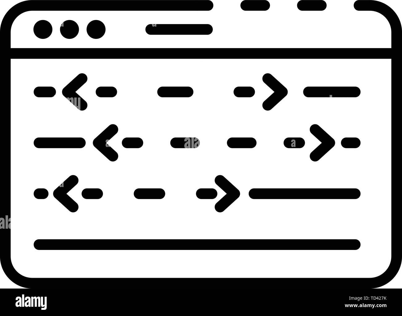 Web window with control panel icon, outline style Stock Vector Image ...