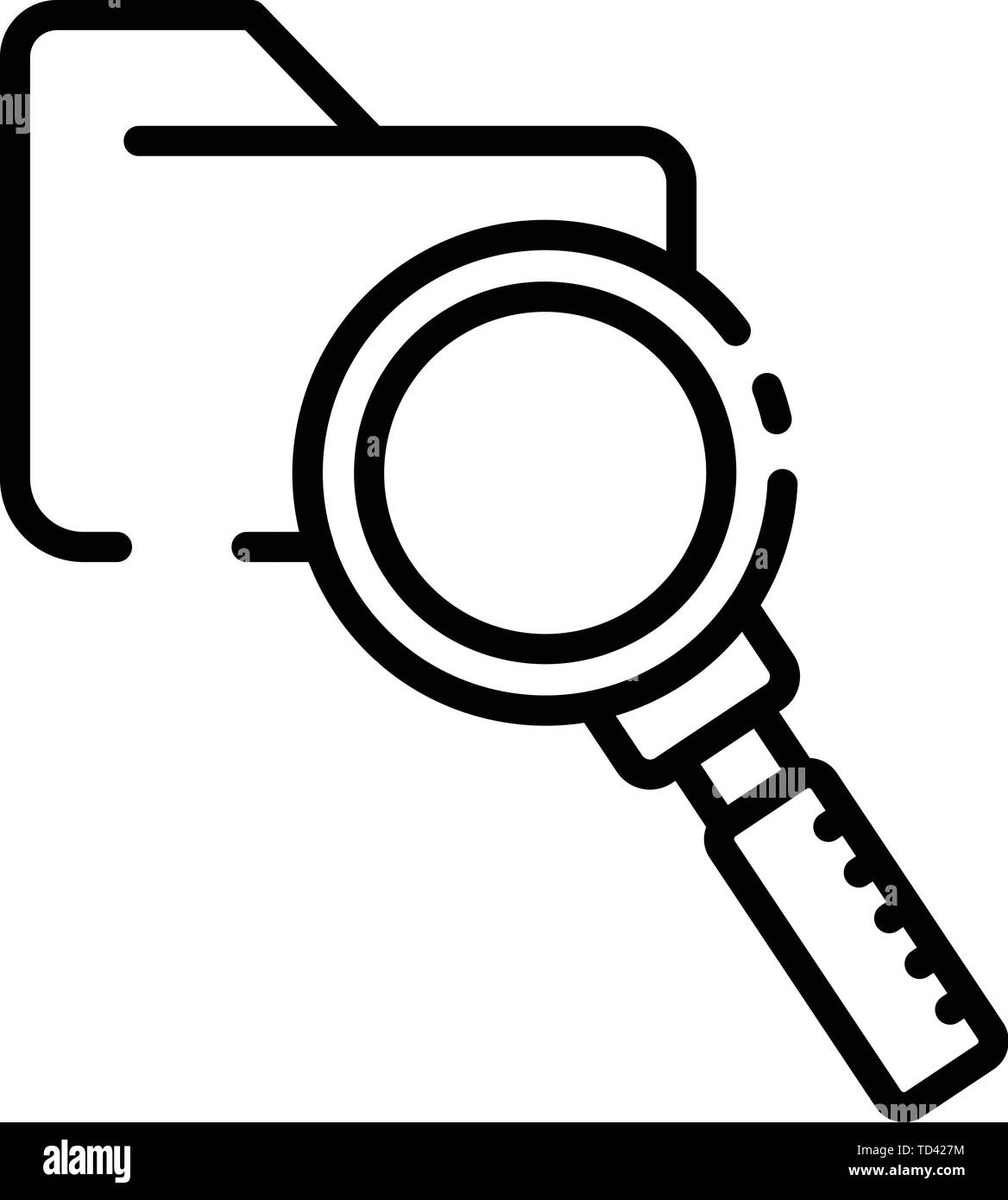 Magnifying glass exploring vector Black and White Stock Photos & Images ...