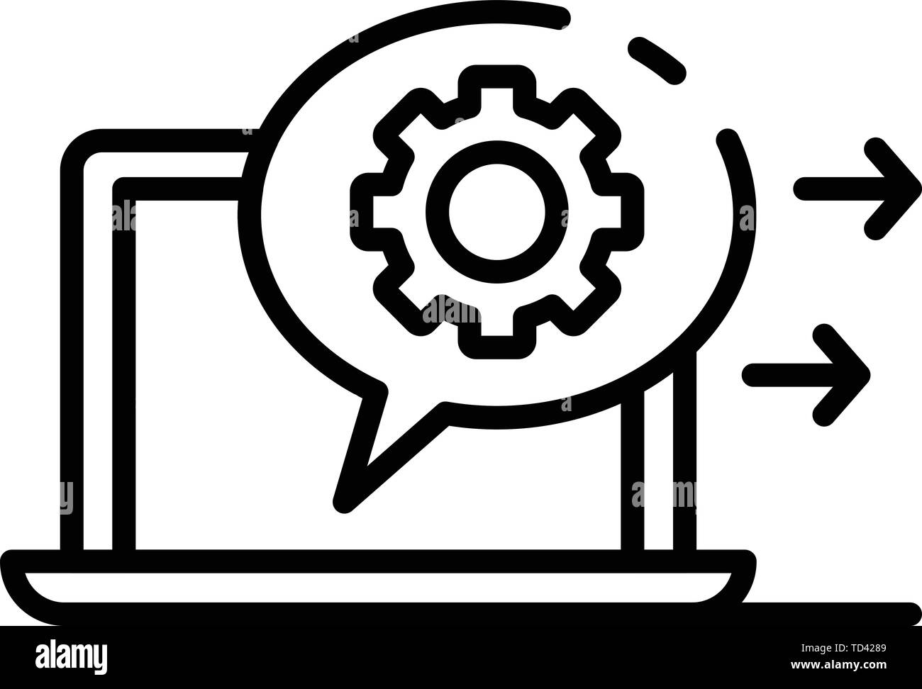 Configure Server Connection Icon Outline Style Stock Vector Image