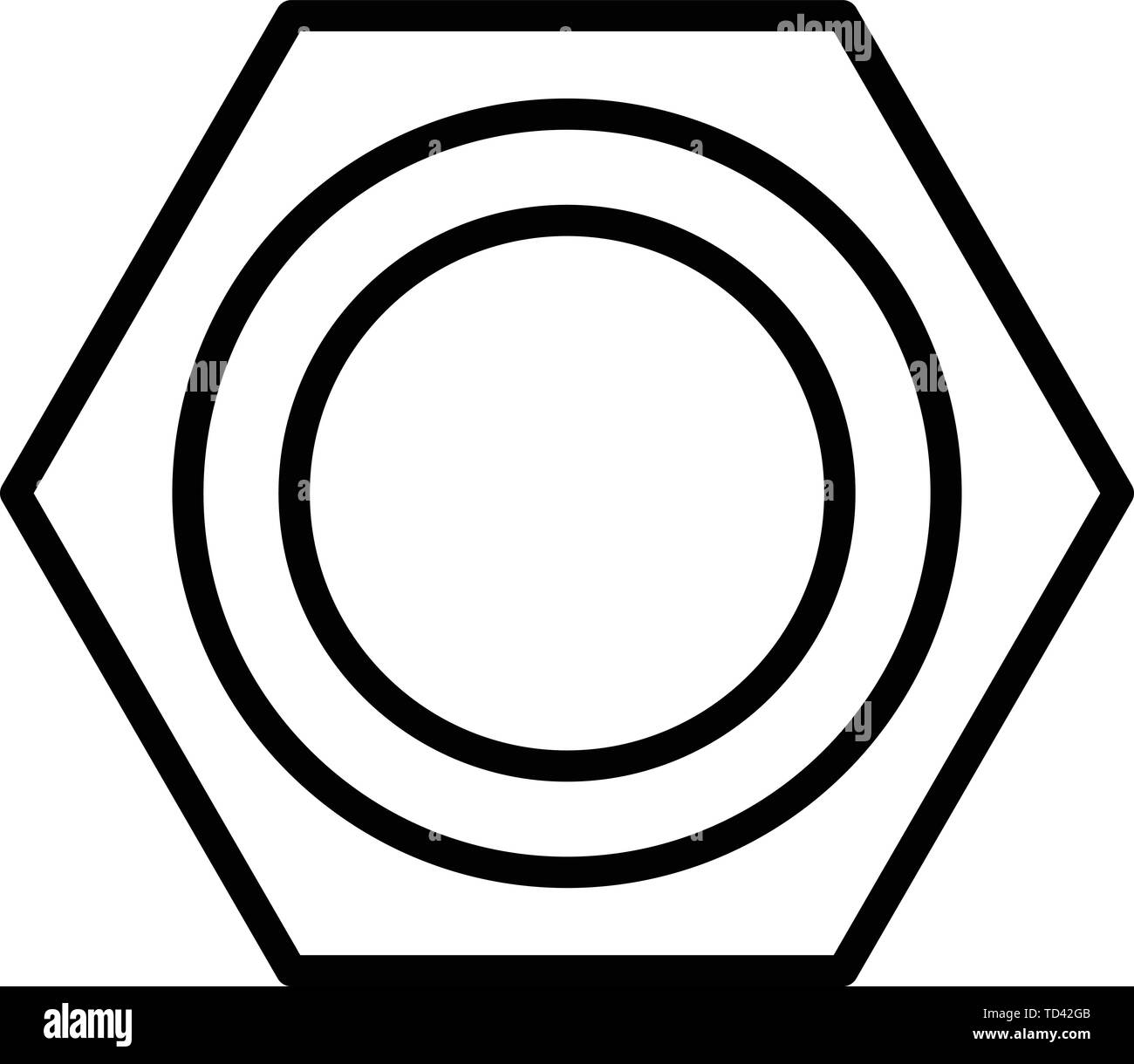 Steel nut top view icon, outline style Stock Vector Image & Art - Alamy