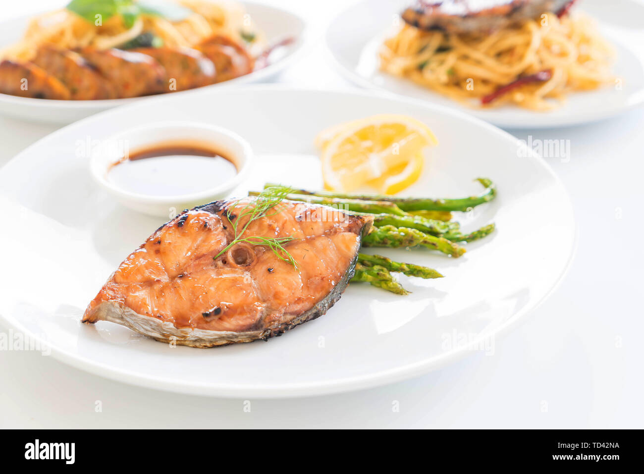 Grilled fish chops Stock Photo - Alamy