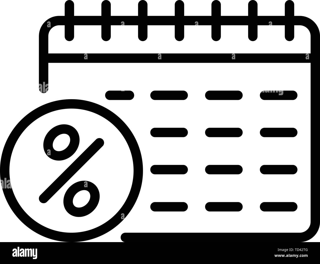 Interest calendar icon, outline style Stock Vector Image & Art - Alamy