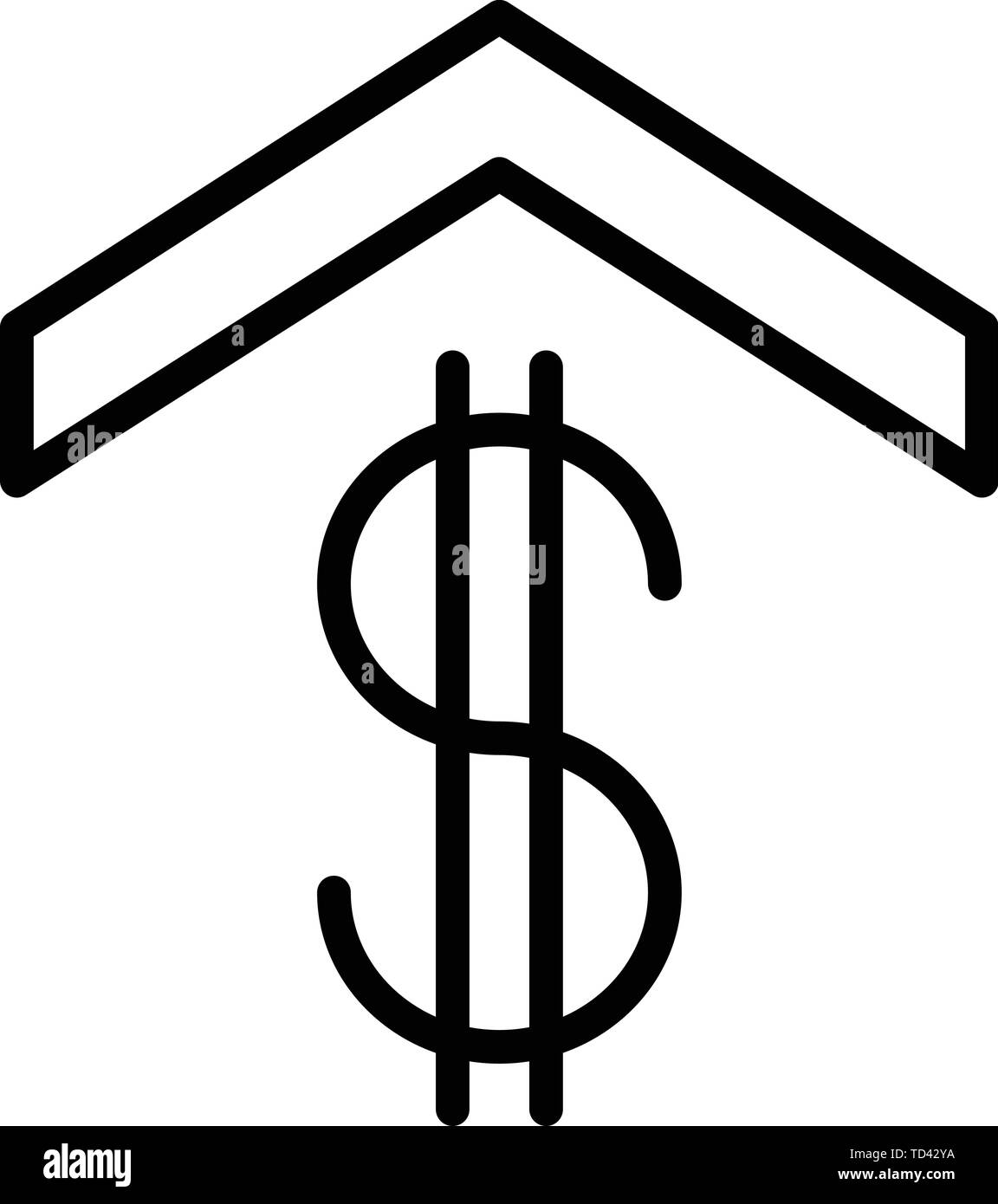 Dollar sign under the roof icon, outline style Stock Vector Image & Art ...