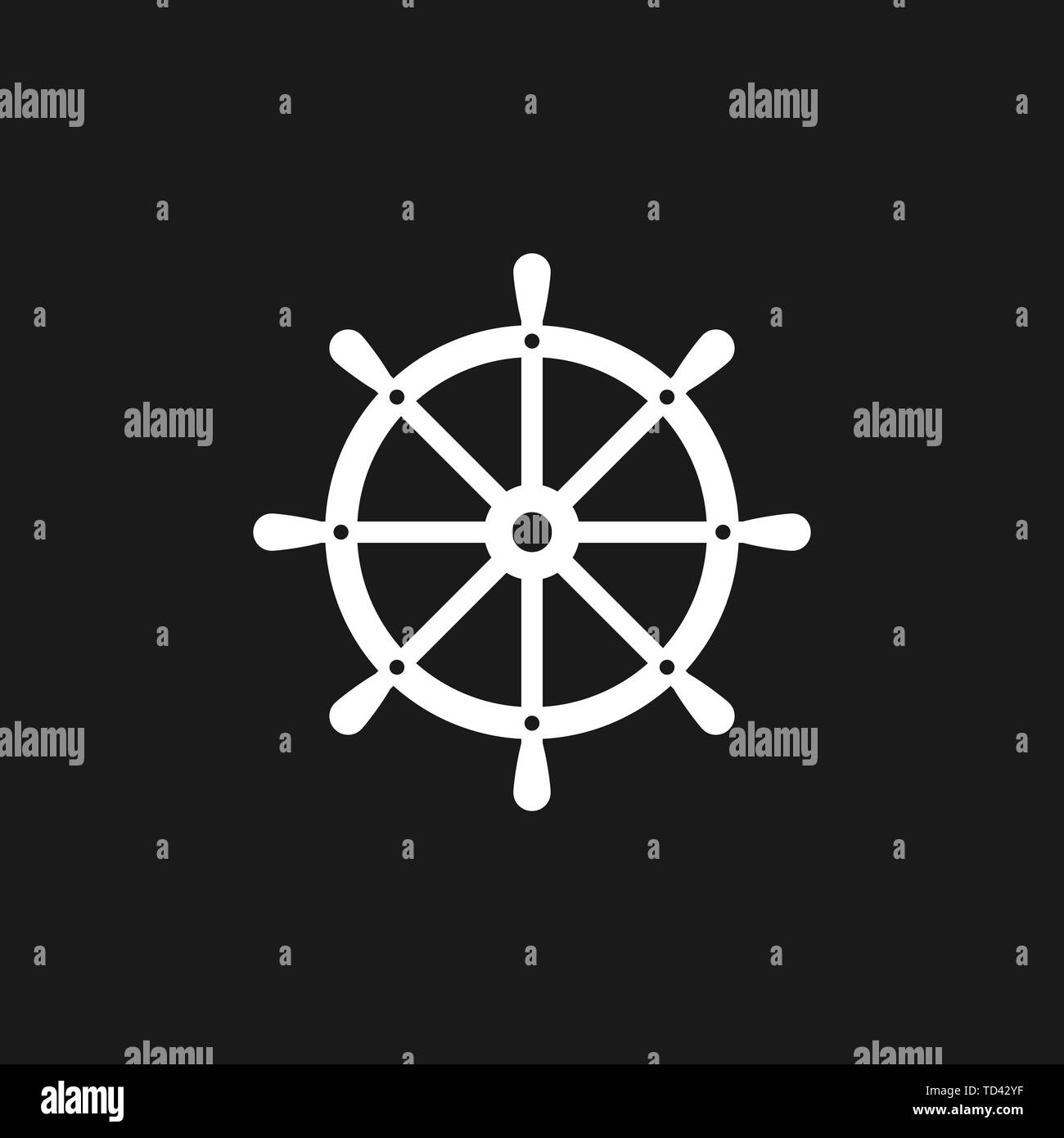 Ship steering wheel. Vector illustration, flat design Stock Vector ...
