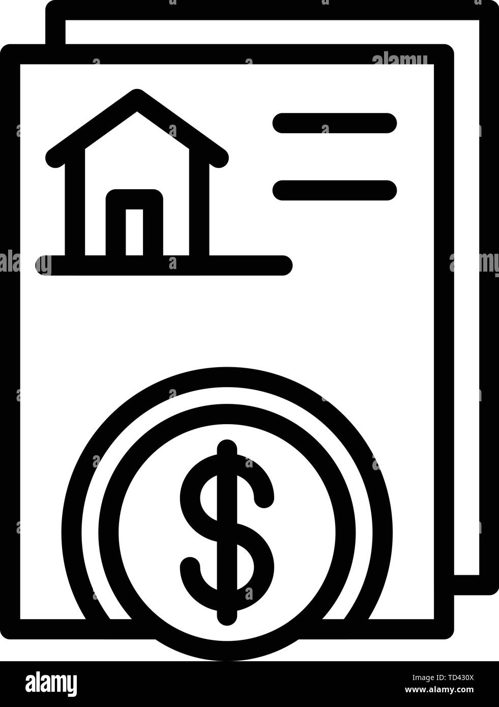 Mortgage contract paper icon Black and White Stock Photos & Images - Alamy