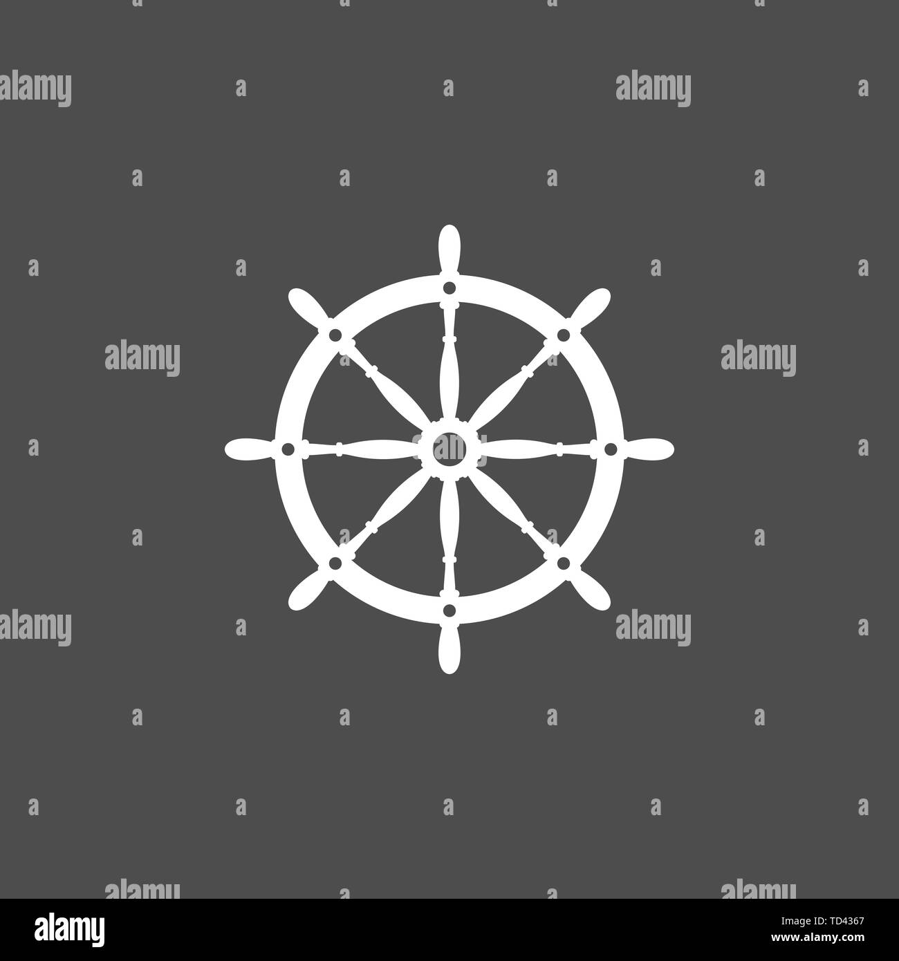 Ship steering wheel. Vector illustration, flat design Stock Vector ...