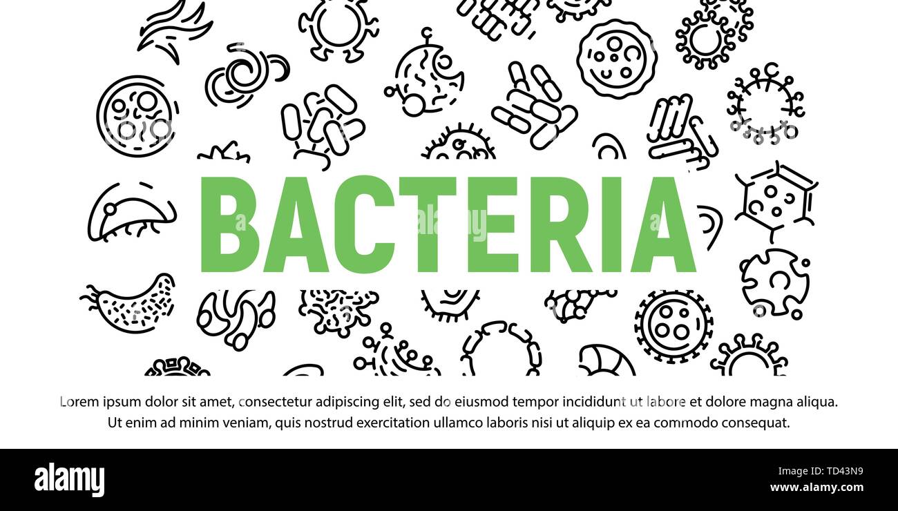 Bacteria banner, outline style Stock Vector Image & Art - Alamy