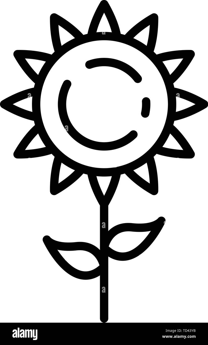 Sunflower icon, outline style Stock Vector Image & Art - Alamy