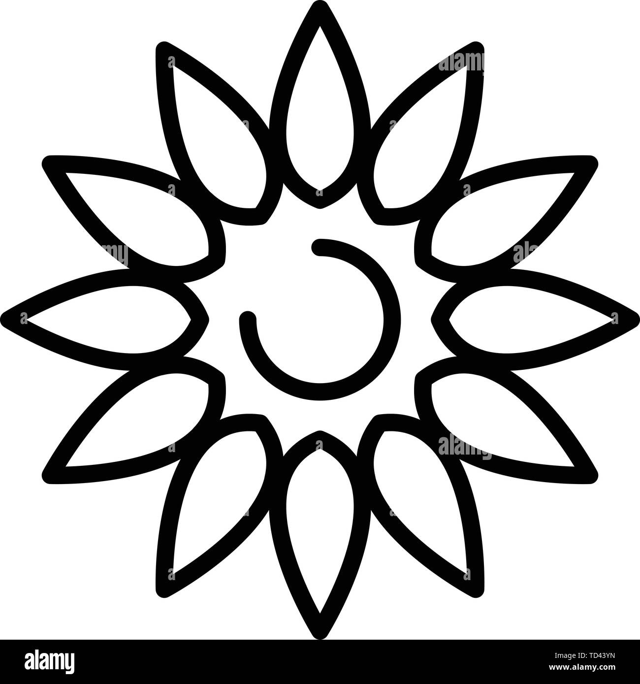 Sunny flower icon, outline style Stock Vector Image & Art - Alamy