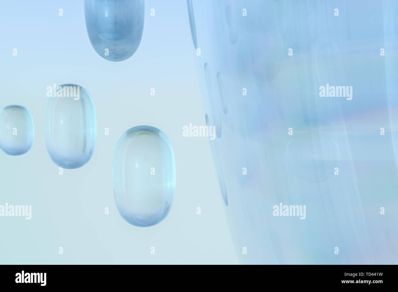 Drops and blue background,3D rendering Stock Photo - Alamy