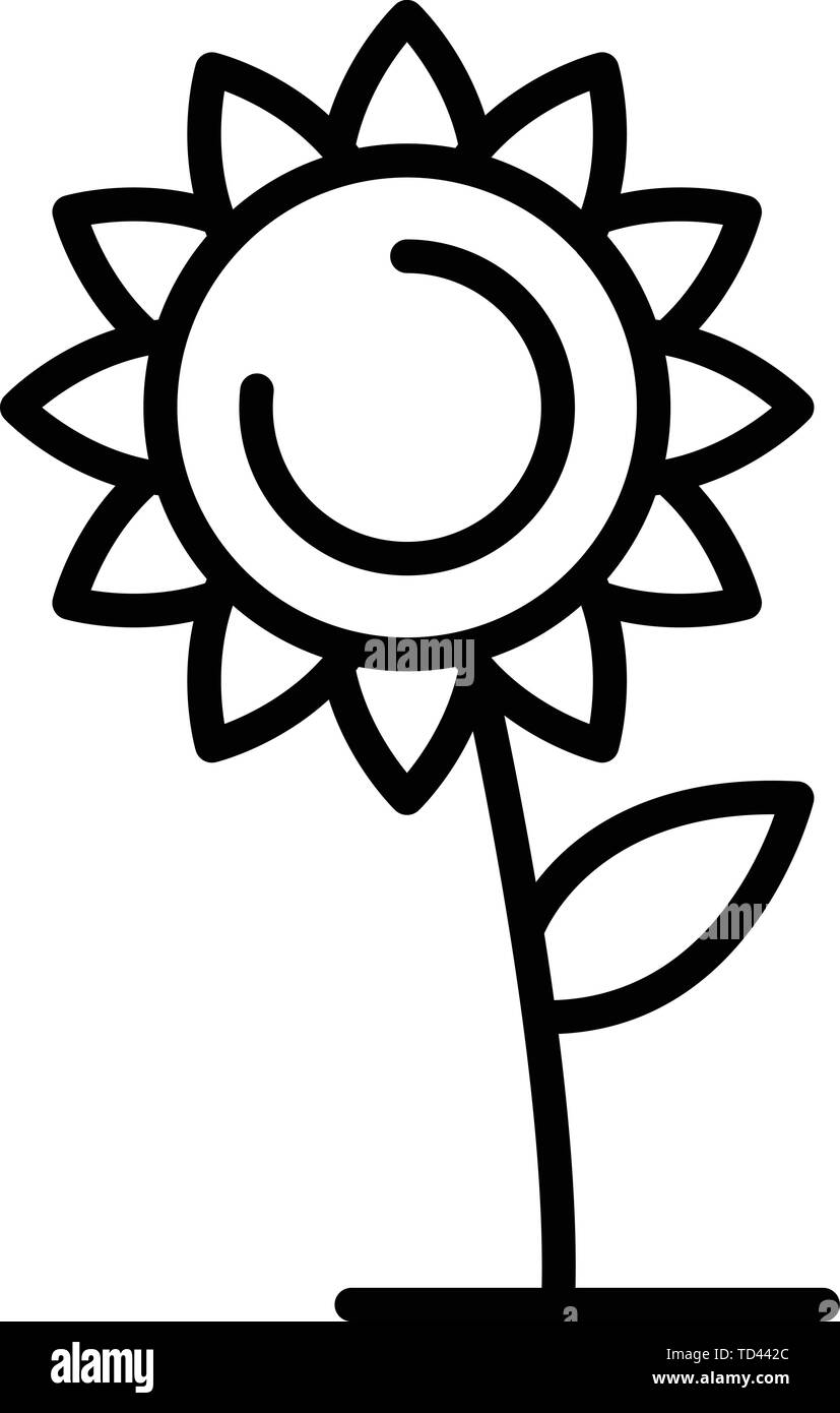 Lonely sunflower icon, outline style Stock Vector Image & Art - Alamy