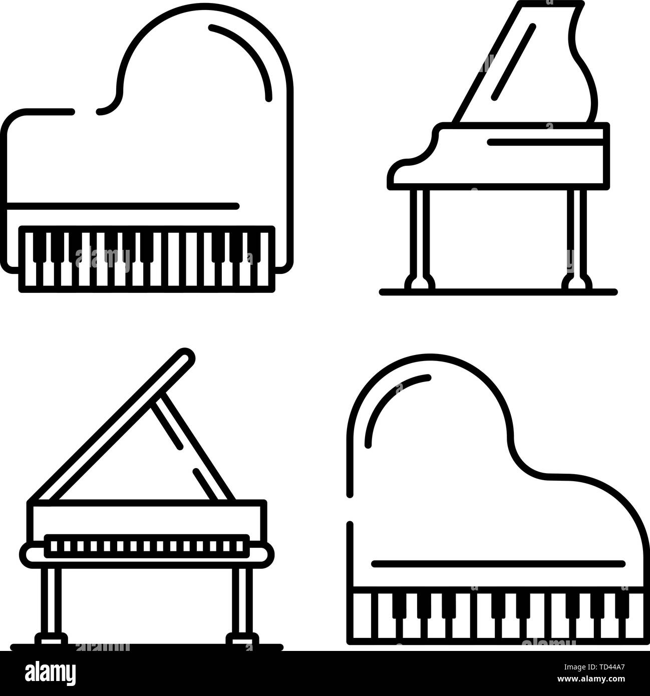 Piano side view Stock Vector Images - Alamy