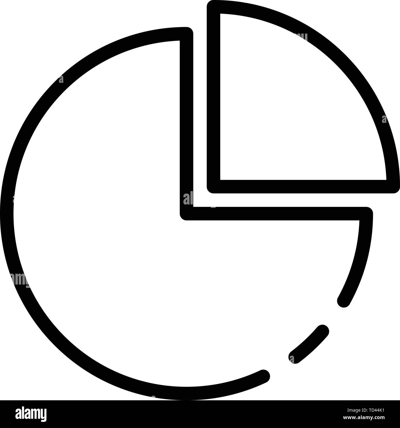 Circle and quarter icon, outline style Stock Vector Image & Art - Alamy