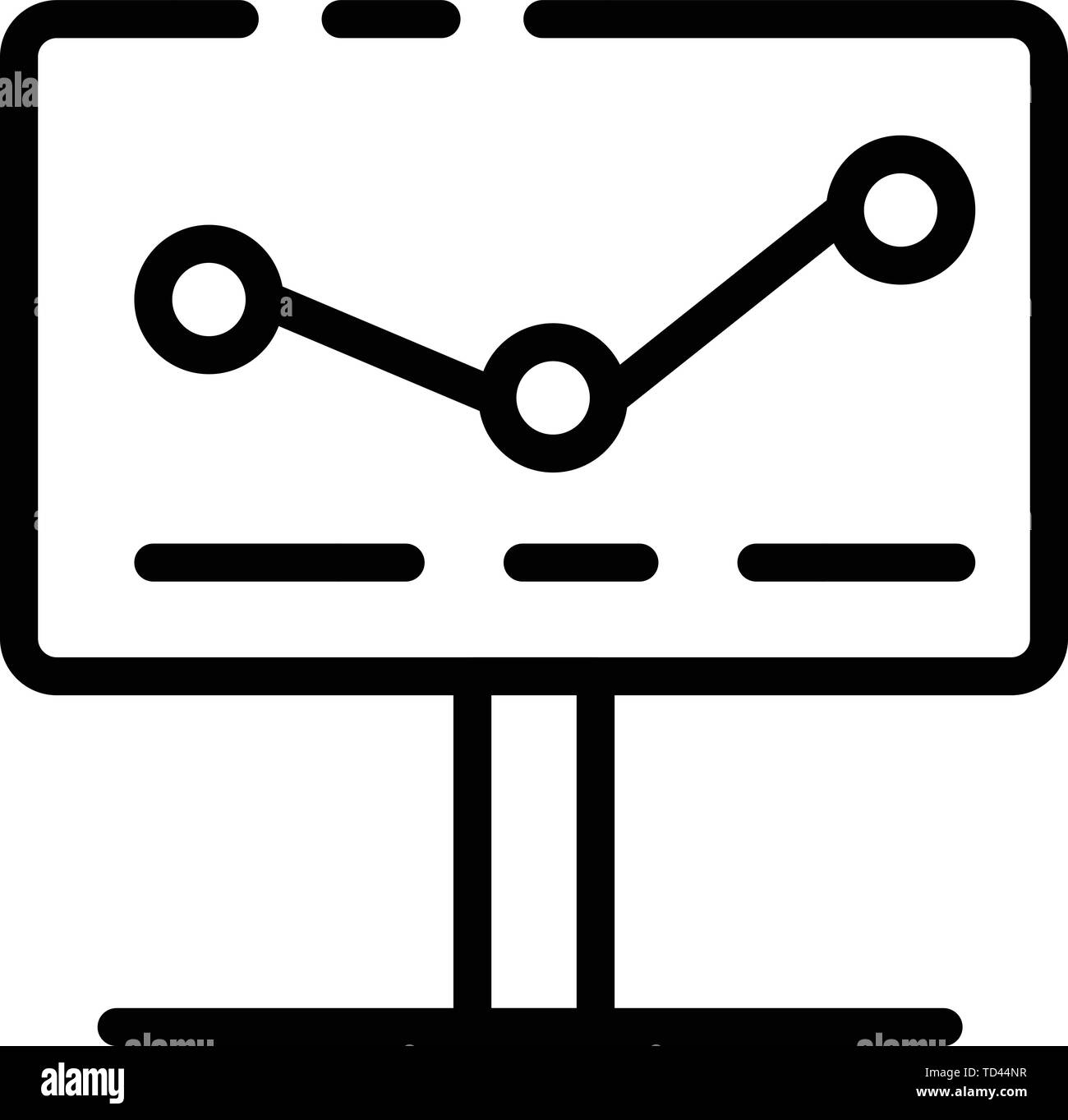 Graph on the monitor icon, outline style Stock Vector Image & Art - Alamy