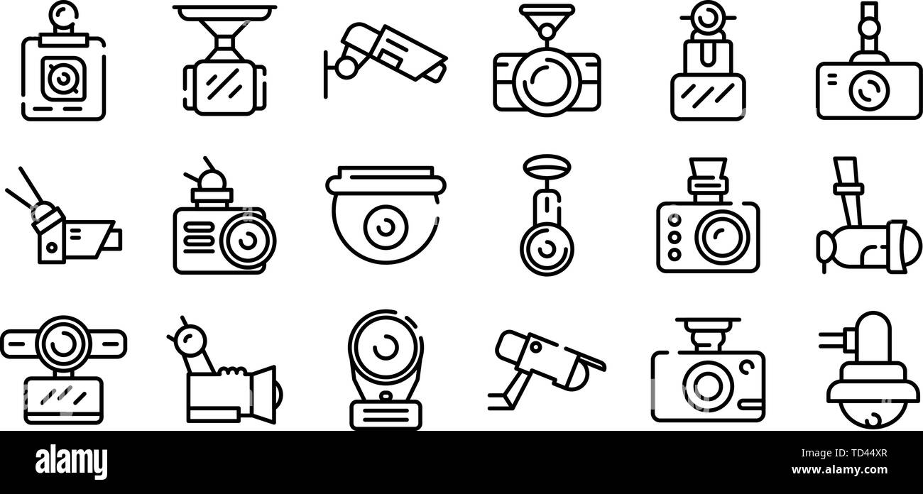 DVR camera icons set, outline style Stock Vector Image & Art - Alamy