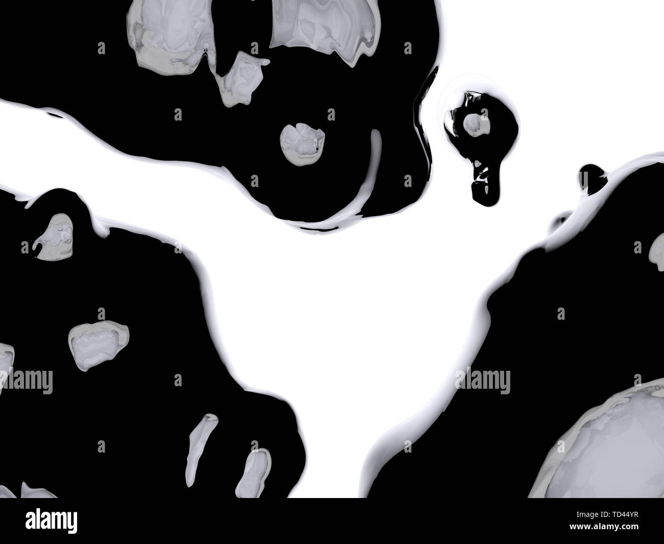 Abstract black and white liquid background.It can be used for print and ...